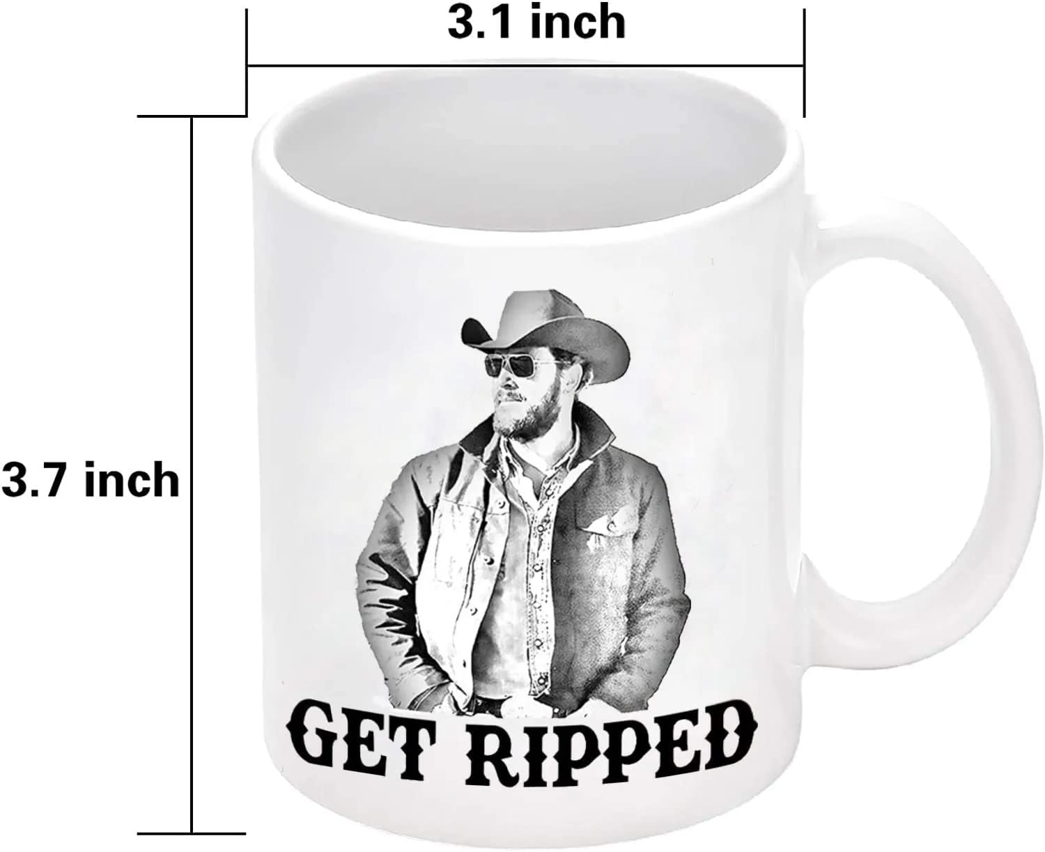 Get Ripped - Rip Wheeler Yellowstone Mug, Babimarkeebei Funny Coffee Mugs , Novelty Gift for Friend, Cute Coffee Cup Gifts 11oz -144