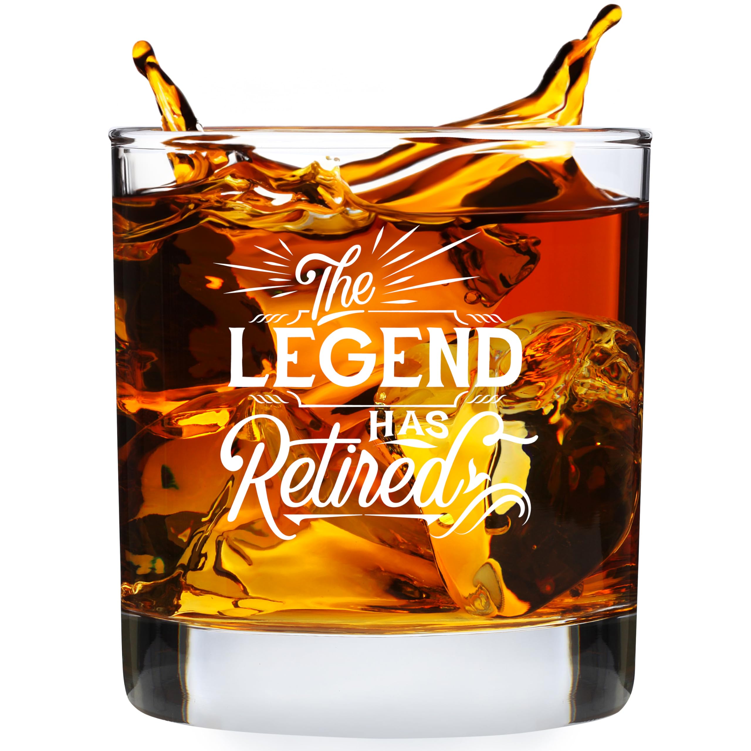 Humor Us Goods Retirement Themed Old Fashioned Glass - Humorous Whiskey Gift - Suitable for Gin - Unique Present for Coworker - Retirement Party Decorations - Personalized Whiskey Glass - 11 oz