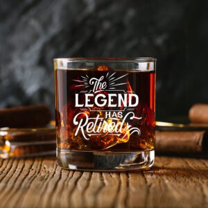 Humor Us Goods Retirement Themed Old Fashioned Glass - Humorous Whiskey Gift - Suitable for Gin - Unique Present for Coworker - Retirement Party Decorations - Personalized Whiskey Glass - 11 oz