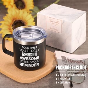 Fimibuke Gifts for Men Women, Mothers Day Mom Gifts from Daughter Son Kid, 14 Oz Tumbler Cup Mom Dad Birthday Gifts, Inspirational Gift for Wife Husband Sister Brother Her Him Coworker Friend Employee