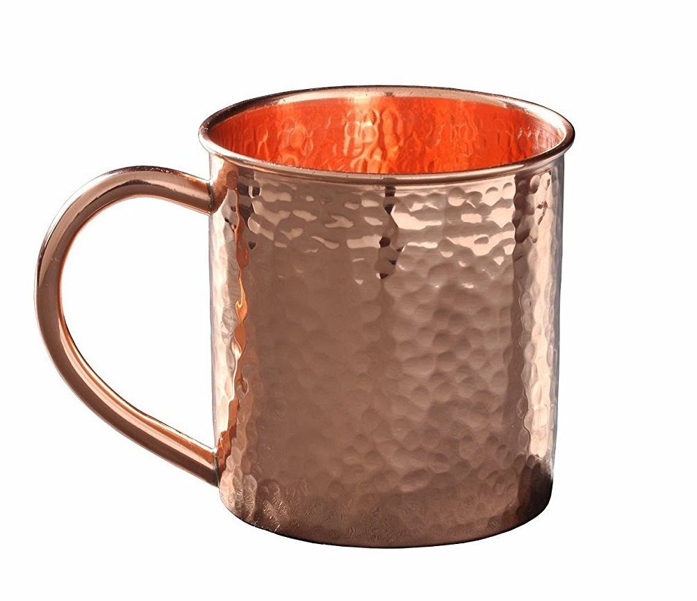 Alchemade 100% Pure Hammered Copper Mug - 14 Ounce Mug For Mules, Cocktails, Or Your Favorite Beverage - Seamlessly Made to Last a Lifetime Tarnish Free