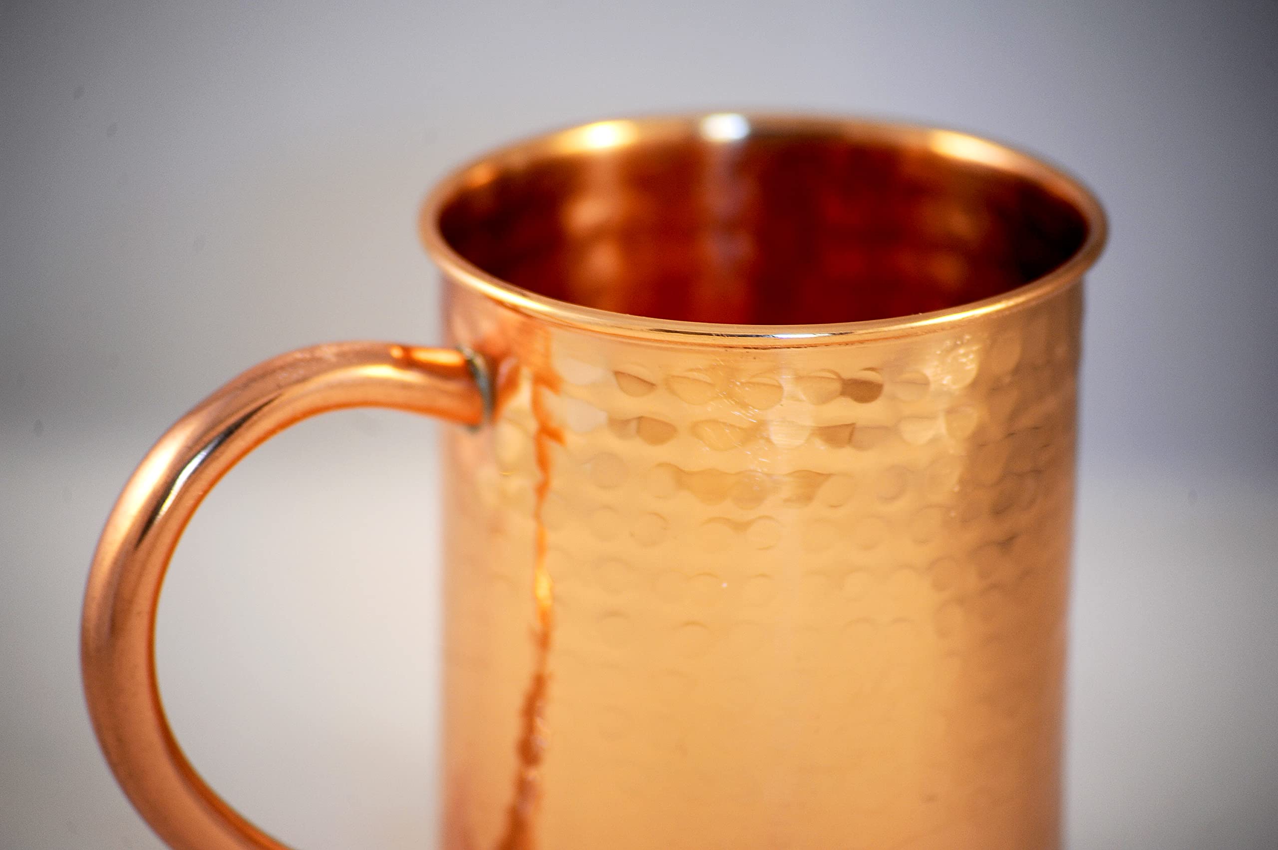 Alchemade 100% Pure Hammered Copper Mug - 14 Ounce Mug For Mules, Cocktails, Or Your Favorite Beverage - Seamlessly Made to Last a Lifetime Tarnish Free