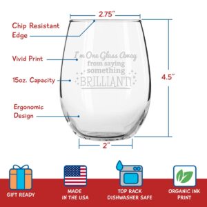 Funny Stemless Wine Glasses Set of 4 (15 oz)- Funny Novelty Wine Glassware Gift for Women- Party, Event, Hosting Fun- Wine Lover Wine Glass with Funny Sayings