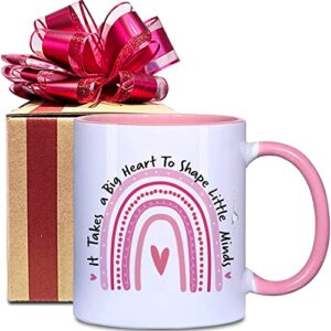 inspirational teacher gift mug, appreciation teacher mug gifts for teacher mentor professor leaders, inspirational thank you gifts for teacher's day graduation thanksgiving birthday, pink coffee mugs