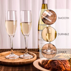 HAKEEMI Champagne Flutes Set of 12, 6 oz Classic Champagne Glasses Bulk, Elegant Toasting Flutes