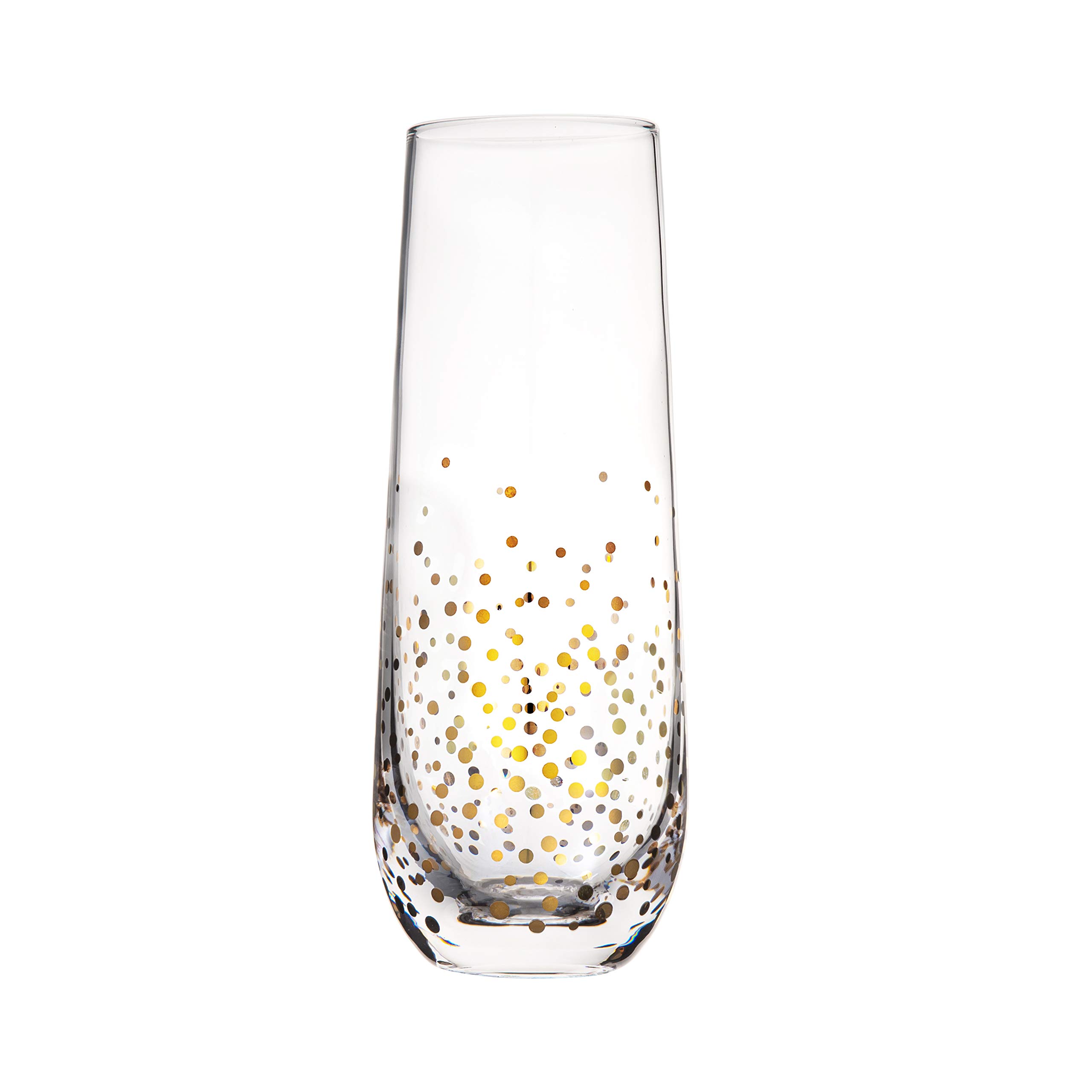 Trinkware Goldosa Stemless Champagne Flute Glasses With Gold Luster – Mimosa Glasses Set of 4 – 9oz