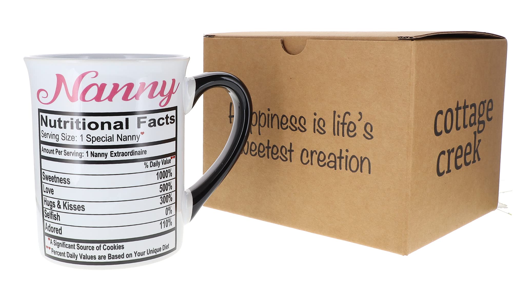 Cottage Creek Nanny Mug, 16oz. Ceramic Nanny Coffee Mug, Nanny Grandma Gifts