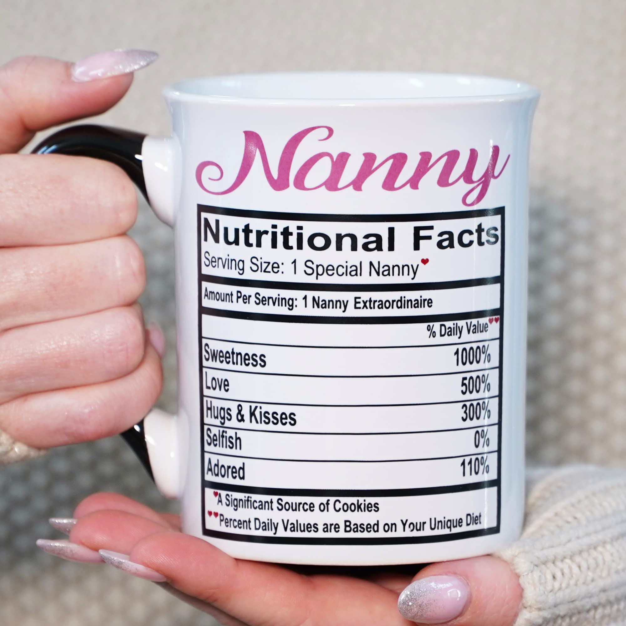 Cottage Creek Nanny Mug, 16oz. Ceramic Nanny Coffee Mug, Nanny Grandma Gifts