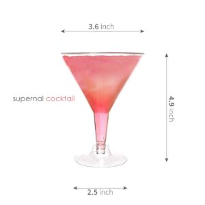 7oz Plastic Martini Glasses for Parties,72 pack Clear Plastic Martini Glasses,Mini Dessert Cups,Clear Plastic Wine Glasses,Plastic Cocktail Glasses