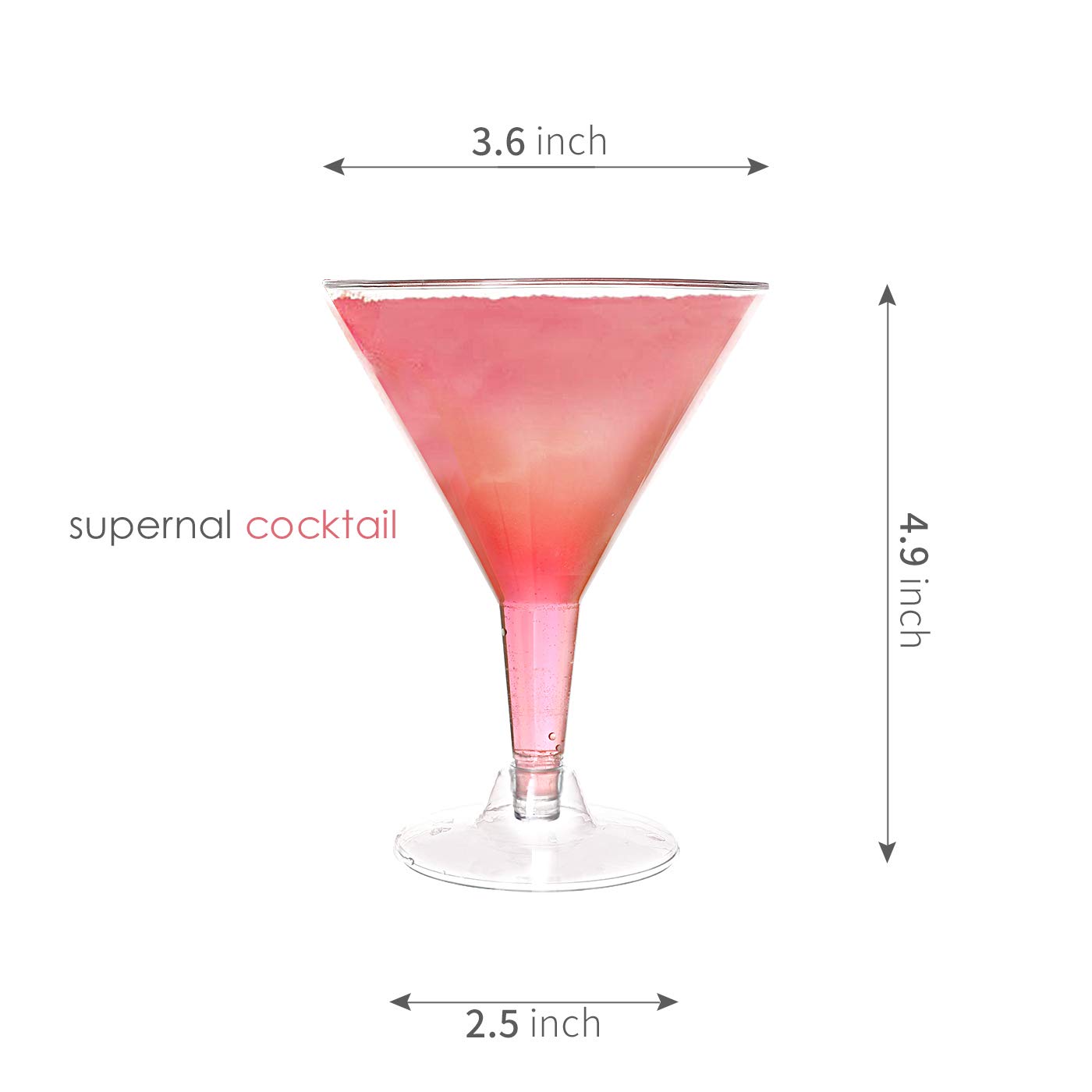 7oz Plastic Martini Glasses for Parties,72 pack Clear Plastic Martini Glasses,Mini Dessert Cups,Clear Plastic Wine Glasses,Plastic Cocktail Glasses