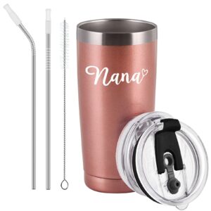 grandma gifts, nana stainless steel travel tumbler, christmas birthday mother’s day gifts for new grandma nana grandmother gigi granny mom women from grandchildren, 20oz insulated tumbler, mint