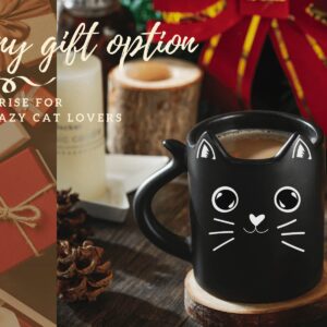 Onebttl Funny Cat Coffee Mug, Cat Mug with Cat Ears and Cat Tail Handle, Cat Gifts for Cat Lovers on Christmas, Birthday - Best Cat Mom Ever