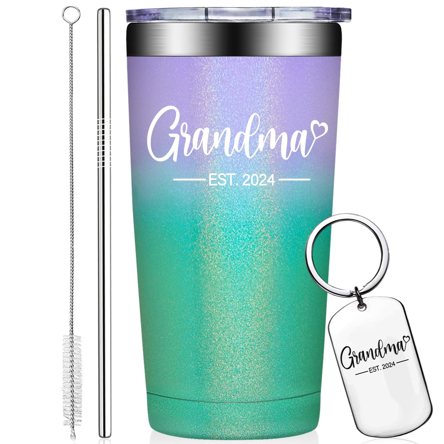 Grifarny New Grandma Gifts - Grandma Est. 2024 Tumbler Cup - First Time Grandma Gifts - 1st Mothers Day Gift for New Grandma, New Grandmother, Grandma to be, Promoted to Grandma