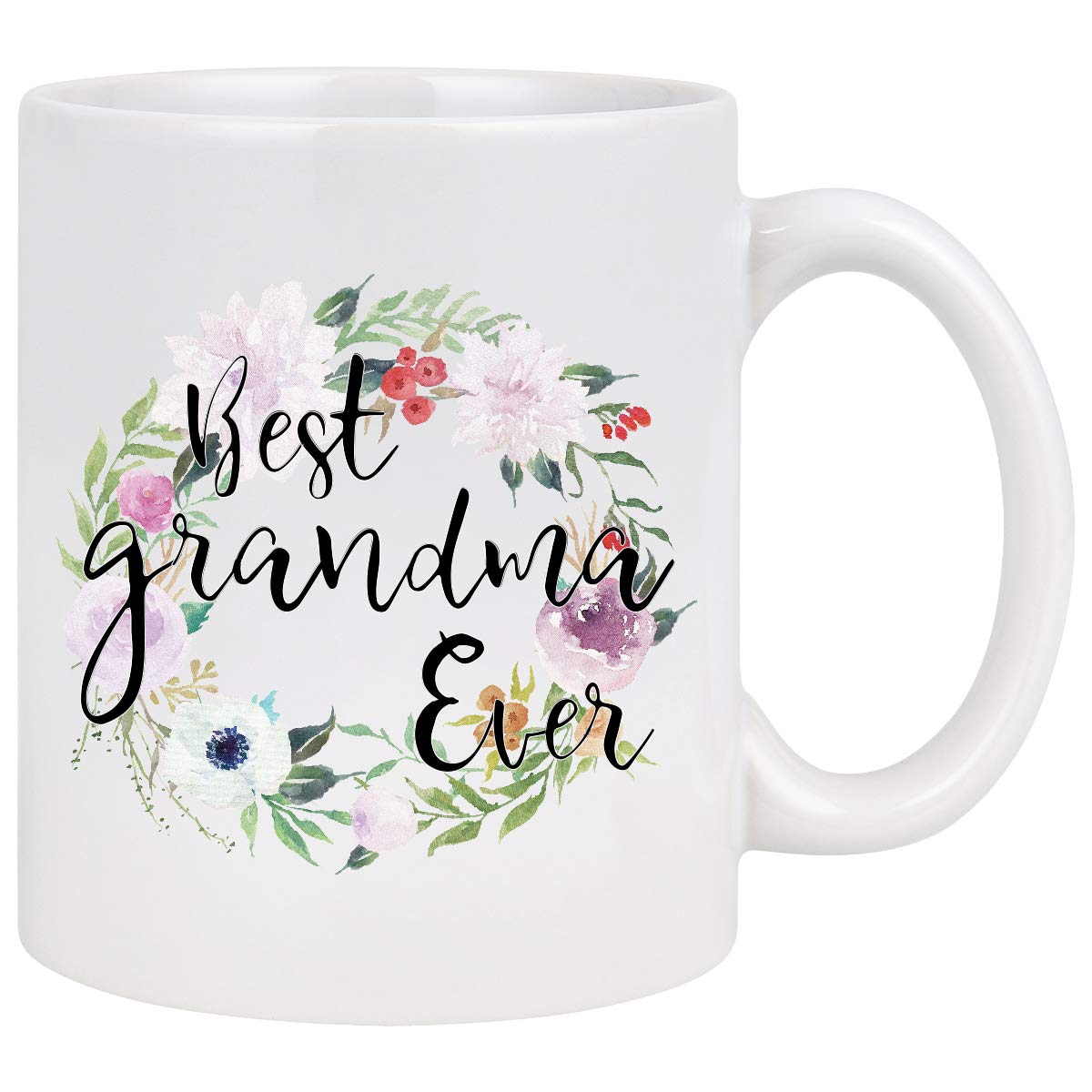 YHRJWN Best Grandma Ever Mug Best Grandma Gifts - Grandma Coffee Mug - Grandma Birthday Gifts from Granddaughter Grandchildren Grandson - Coffee Mug Gifts for Grandma 11Oz