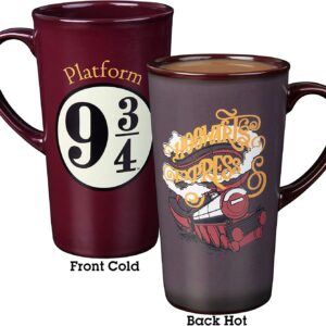 Harry Potter Platform 9 3/4 Tall Mug, 17oz - Hogwarts Express Image Activates with Heat - Large Tumbler Style - Officially Licensed - Gift for Kids & Adults