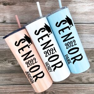 AVITO 20 oz Personalized Graduation Gift, Graduation Tumbler, Class of 2022 & 2023, Graduation Gift for Her, Class of 2022 & 2023, Seniors 2022 2023, Personalized Graduation Gift