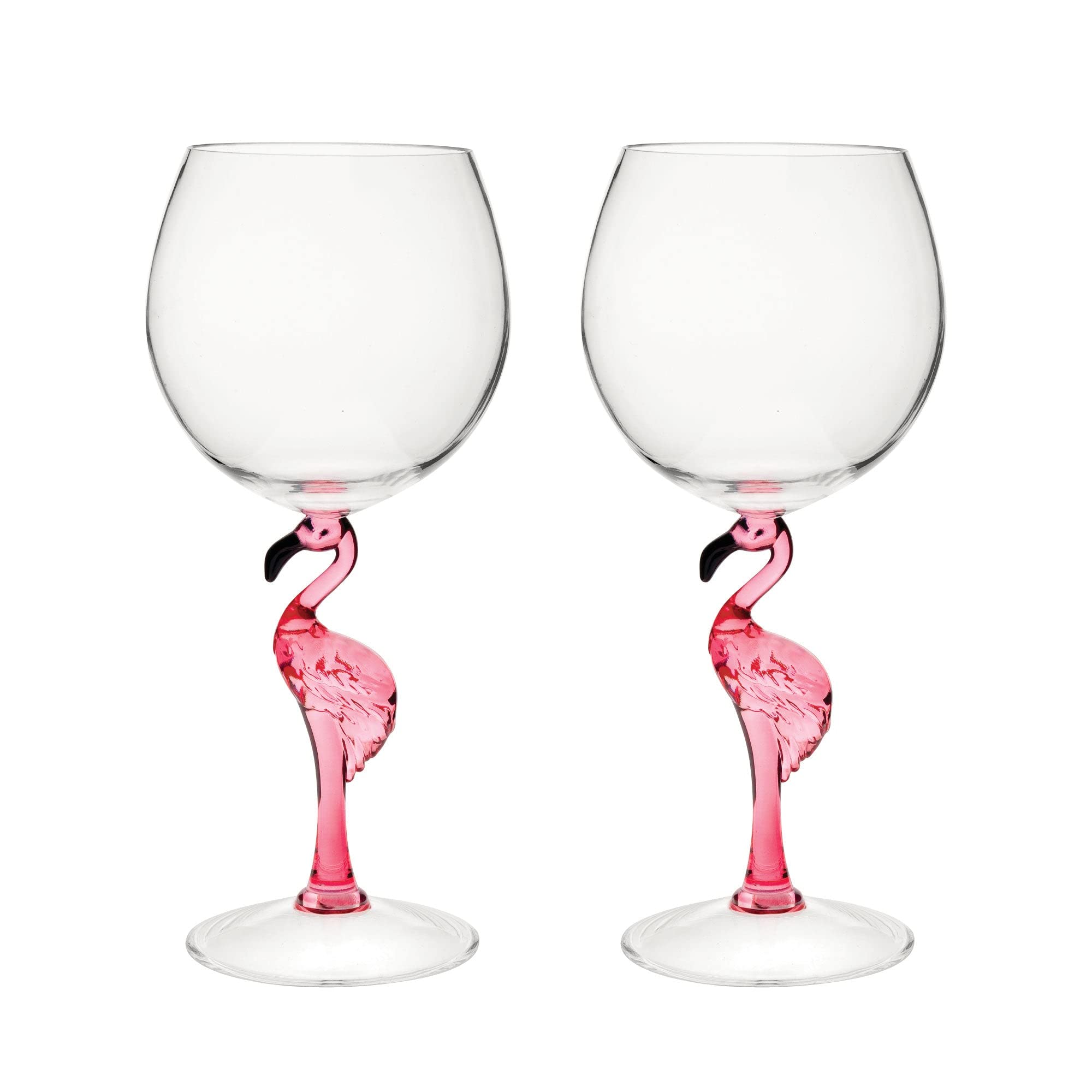 Supreme Housewares Durable Acrylic Plastic Stem Wine Glasses, Set of 2, Reusable Plastic Drinkware, BPA-free, Shatter-Proof, Ideal for Wine and Beverage (20 oz, Flamingo)