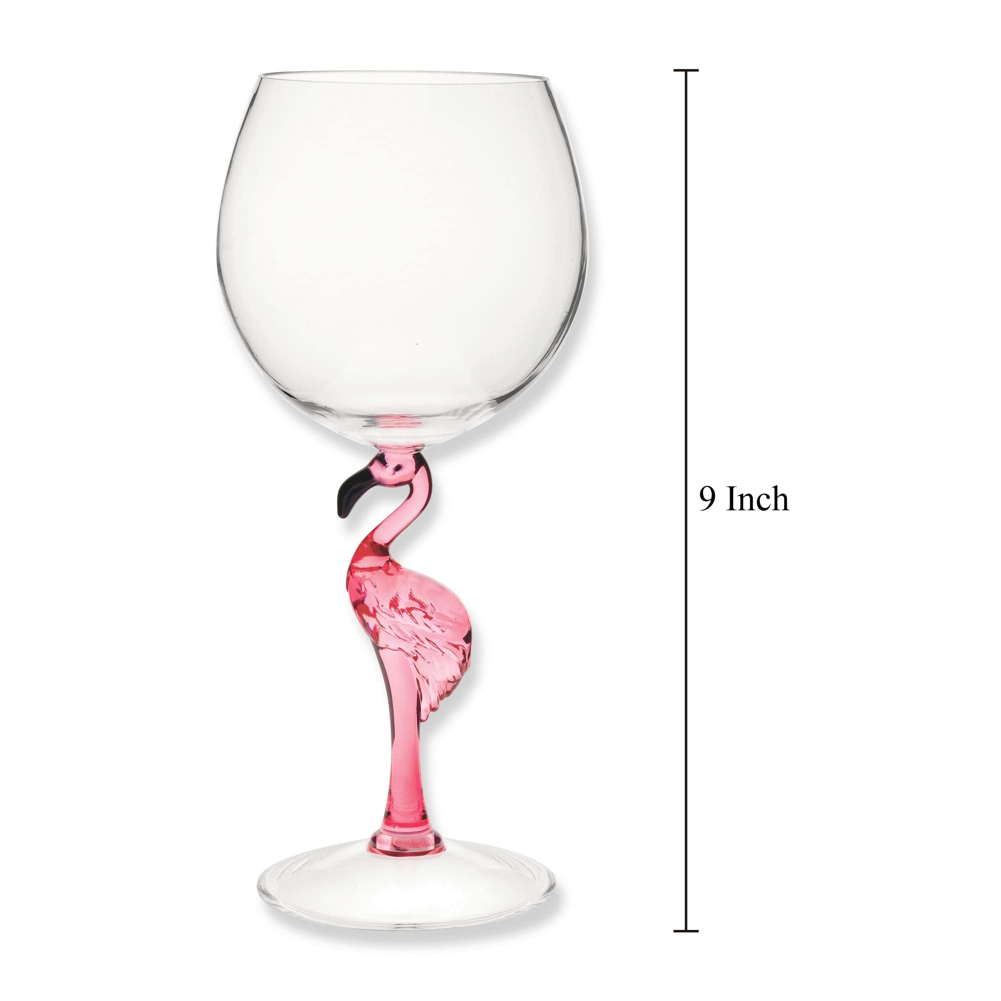 Supreme Housewares Durable Acrylic Plastic Stem Wine Glasses, Set of 2, Reusable Plastic Drinkware, BPA-free, Shatter-Proof, Ideal for Wine and Beverage (20 oz, Flamingo)