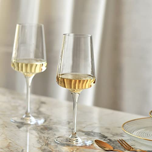 Krosno white and sparkling wine glasses | 6 pieces set | 13.52 oz | Infinity Collection | Elegant | Crystal Glass | Lead-free glass | Perfect for Homes, Restaurants and Receptions | Dishwasher Safe