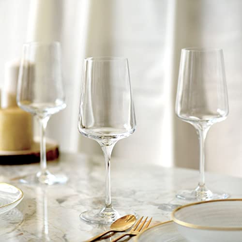 Krosno white and sparkling wine glasses | 6 pieces set | 13.52 oz | Infinity Collection | Elegant | Crystal Glass | Lead-free glass | Perfect for Homes, Restaurants and Receptions | Dishwasher Safe