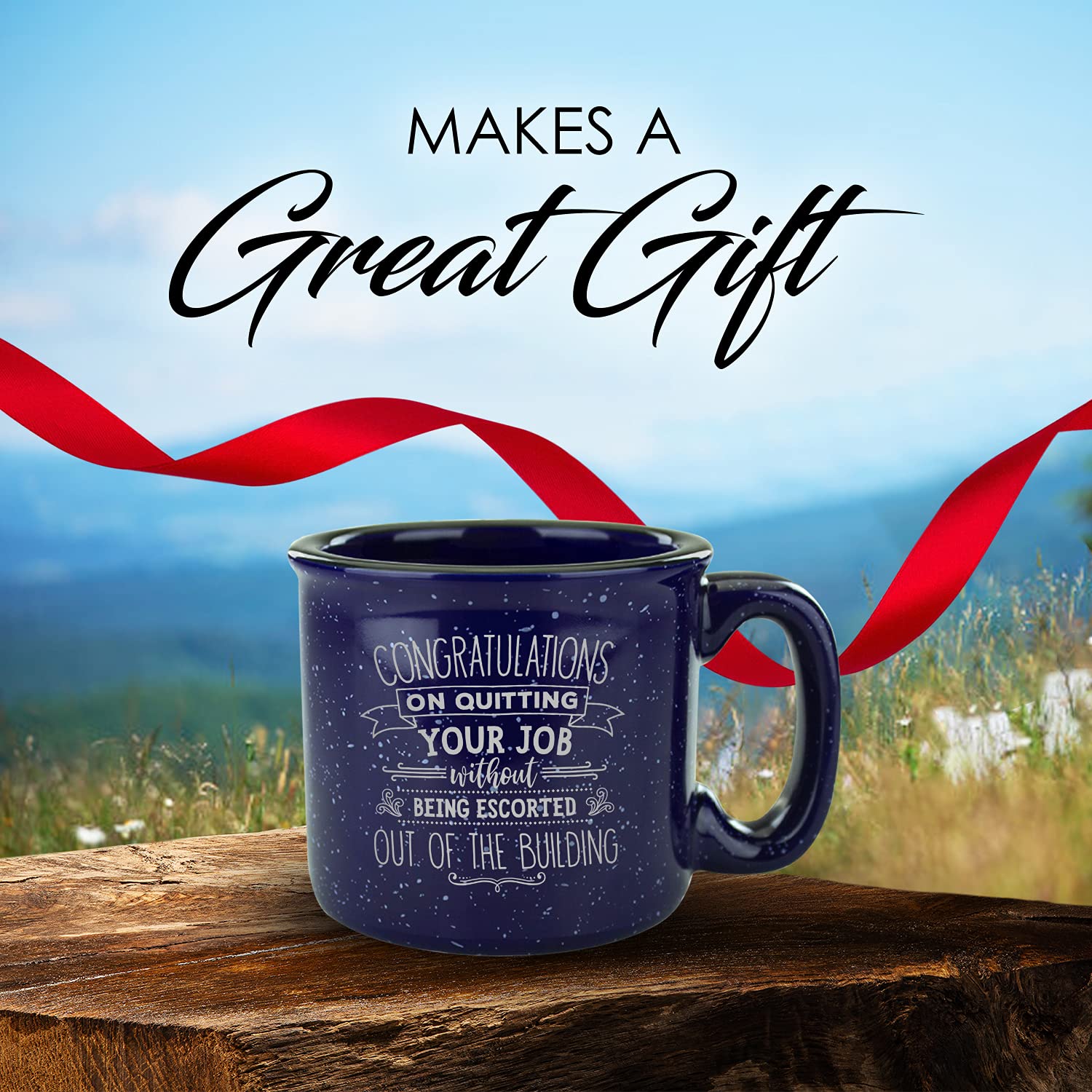 Bad Bananas Farewell Gifts For Coworkers - 15oz Campfire Coffee Mug - Congratulations on Quitting Your Job - Coworker Leaving Gifts for Women, Men, Colleagues