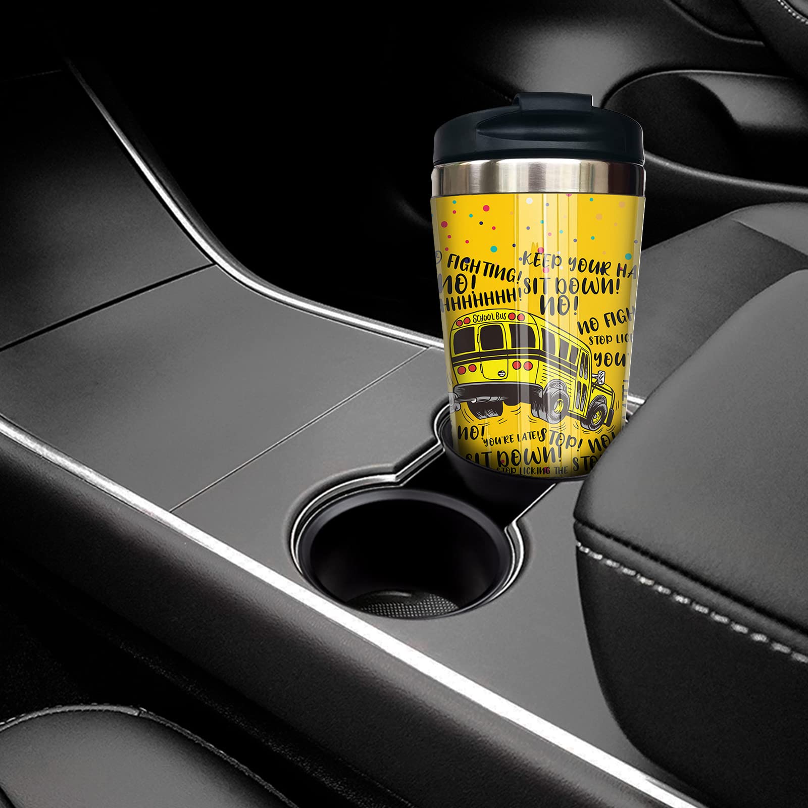 Bus Driver Gifts,Bus Driver Appreciation Gifts,15 Oz School Bus Coffee Tumbler W/lid-Bus Driver Christmas Gift Idea,School Bus Driver Travel Mug/Cup Birthday Valentine Graduation Gifts for Bus Driver