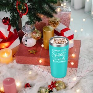 Teacher Gifts for Women, Teacher Gifts Stainless Steel Insulated Travel Tumbler with Lid, Christmas Birthday Teachers Day Appreciation Thank You Gifts for Teacher Tutor Professor Women(20oz, Mint)