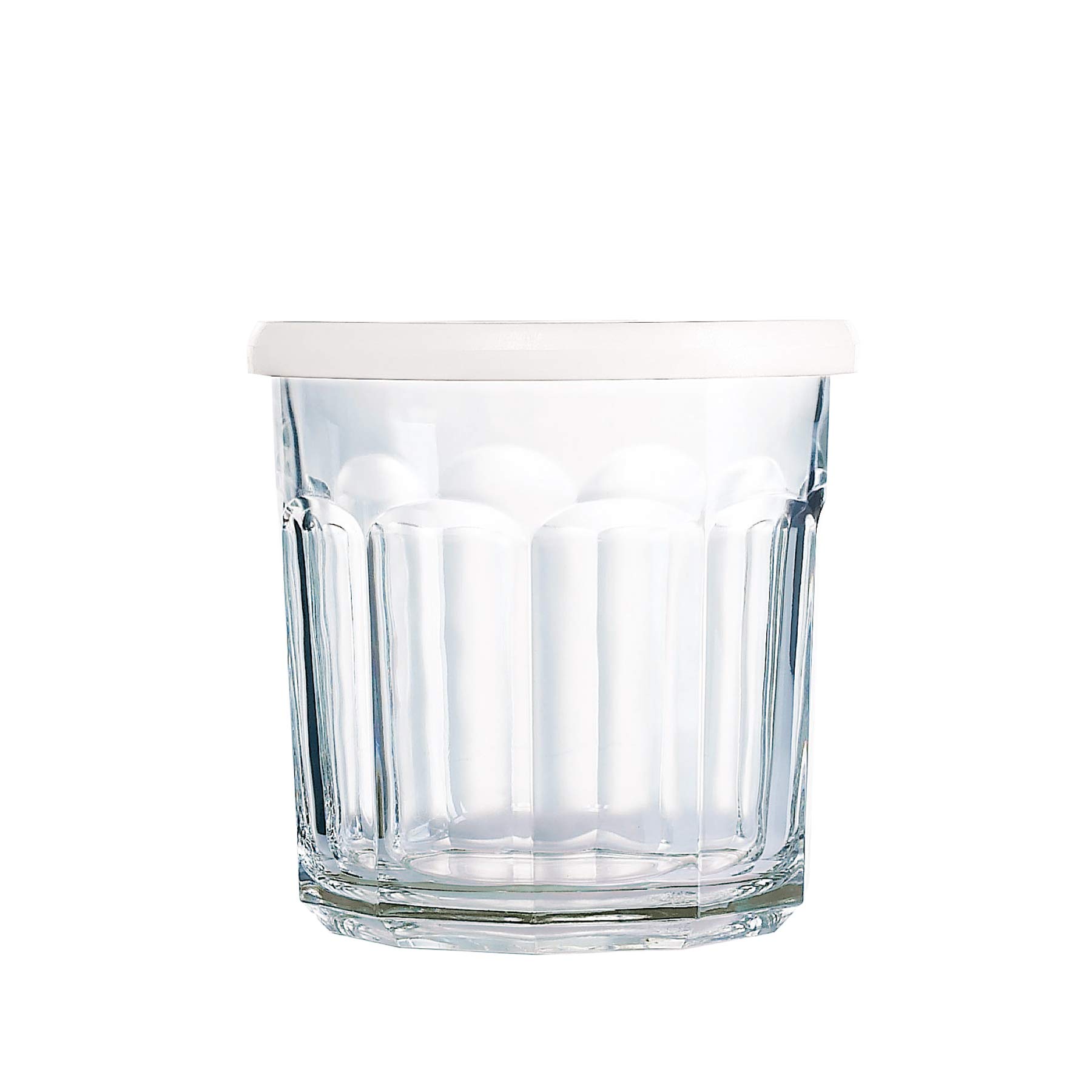 Luminarc Arc International Working Storage Jar/Dof Glass with White Lid, 14-Ounce, Set of 4 (H6812)