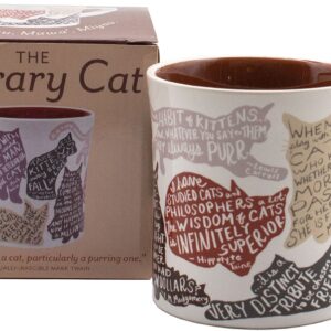 Literary Cat Mug - Kitten Quotes From Famous Writers Authors and Other Feline Lovers - Comes in a Fun Gift Box