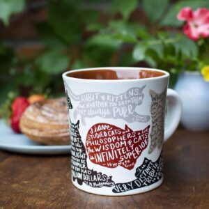 Literary Cat Mug - Kitten Quotes From Famous Writers Authors and Other Feline Lovers - Comes in a Fun Gift Box