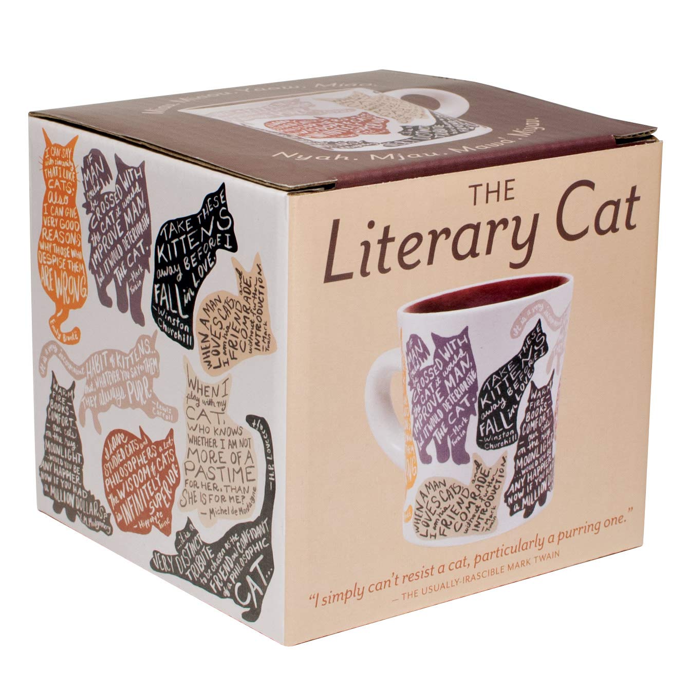 Literary Cat Mug - Kitten Quotes From Famous Writers Authors and Other Feline Lovers - Comes in a Fun Gift Box