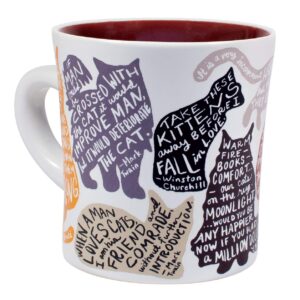 Literary Cat Mug - Kitten Quotes From Famous Writers Authors and Other Feline Lovers - Comes in a Fun Gift Box