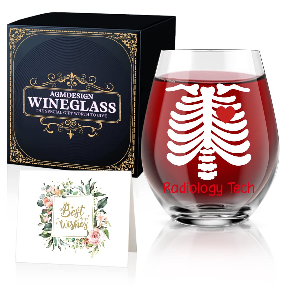 AGMDESIGN Funny Two Sided Good Day Bad Day Don't Even Ask Radiology Tech Wine Glass, Gift for Doctor, Medicine, Assistant, Physician, Nurse, Students, Graduation Gifts for Men Women