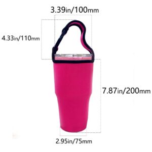 4 Pack Tumbler 30oz Carrier Holder Pouch for 30 oz Insulated Tumbler Coffee Cup, Neoprene Sleeve with Carrying Handle(Black,Blue,Pink,Navy)