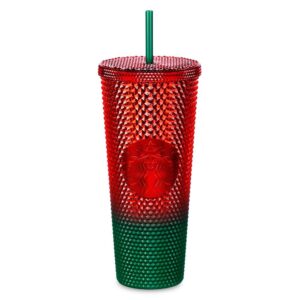 starbucks mickey wdw christmas tumbler with straw red green sbuxxmas