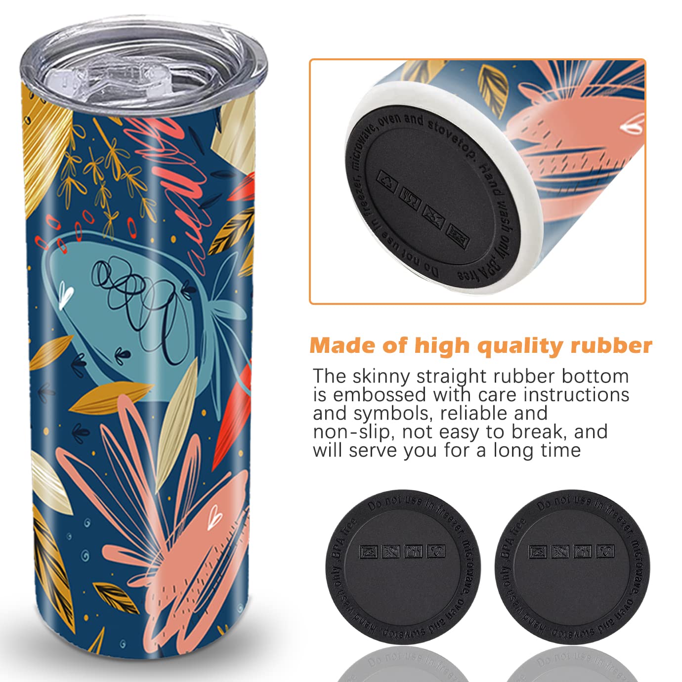 WXJ13 20 Pieces Rubber Bottoms for Sublimation Tumblers, Silicone Bottoms for Tumblers, Protective Anti-Slip Rubber Bottom with Adhesive for Skinny Tumblers, Wine Tumblers, Mason Jars, Black(56mm)