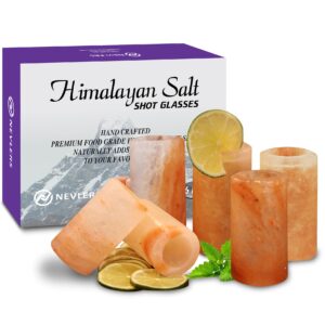 nevlers 6 pcs himalayan salt shot glasses for tequila, all natural himalayan salt tequila shot glasses - handcrafted shot glass - 3" h himalayan shot glasses | himalayan salt glasses tequila