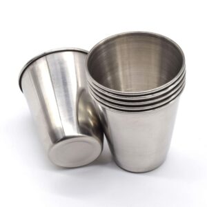 AUEAR, 6 Pack 2 Oz Stainless Steel Shot Glass Espresso Shot Cups Barware Drinking Vessel for Bar Home Restaurant