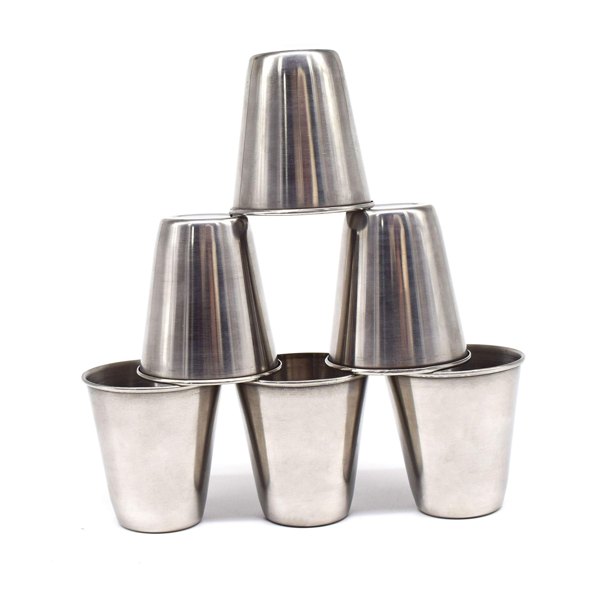 AUEAR, 6 Pack 2 Oz Stainless Steel Shot Glass Espresso Shot Cups Barware Drinking Vessel for Bar Home Restaurant