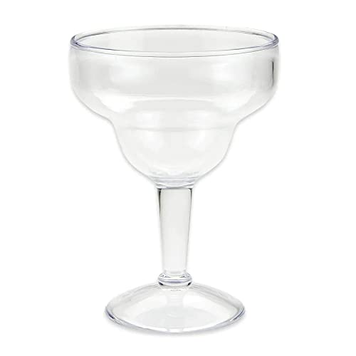 G.E.T. SW-1415-1-SAN-CL-EC Heavy-Duty Shatterproof Plastic Jumbo Margarita Glasses, BPA Free, 36 Ounce