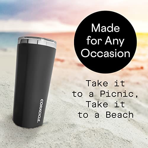 Corkcicle Classic Triple Insulated Coffee Mug with Lid, Matte Black, 24 oz – Stainless Steel Travel Tumbler Keeps Beverages Cold 9+hrs, Hot 3hrs – Cupholder Friendly Travel Coffee Tumbler