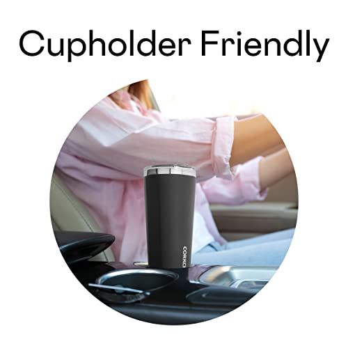 Corkcicle Classic Triple Insulated Coffee Mug with Lid, Matte Black, 24 oz – Stainless Steel Travel Tumbler Keeps Beverages Cold 9+hrs, Hot 3hrs – Cupholder Friendly Travel Coffee Tumbler