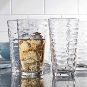 Glaver's Drinking Glasses Set of 4 Highball Glass Cups, 17 Oz. Basic Cooler Glassware, ideal for Water, Juice, Cocktails, Iced Tea and more. Dishwasher Safe.