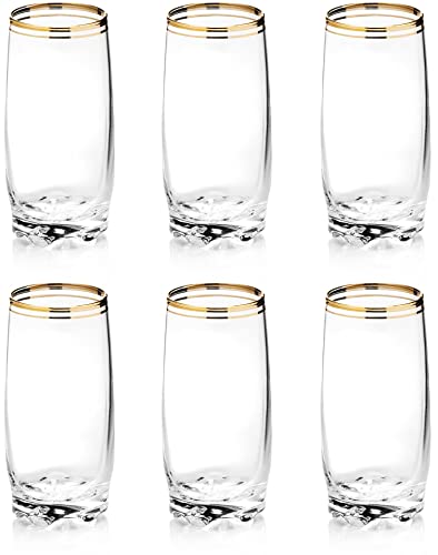 Qudasar PDTXCLS SPPRANDOM Zanzer 6-Piece Gold Glass Cup Set (Highball Glass (Set Of 6))