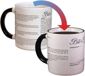 disappearing civil liberties coffee mug - add hot water and watch your civil liberties disappear before yours eyes - comes in a fun gift box