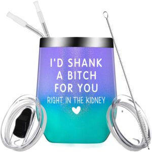 best friend funny gifts for women, friendship gifts birthday gifts for friends female, women, sister gifts from sister, bff gifts for women, unique personalized gifts for friends, her - wine tumbler