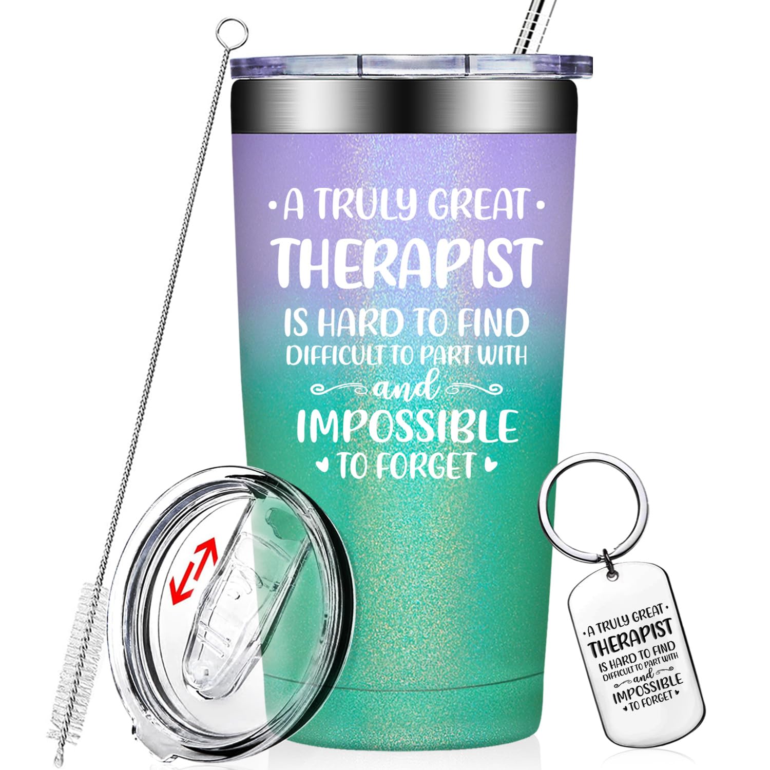 Grifarny Therapist Gifts Mental Health - Physical Therapist Gifts for Women - Christmas, Thank You Gifts for Therapist - A Great Therapist is Hard to Find - Therapist Tumbler Cup 20oz