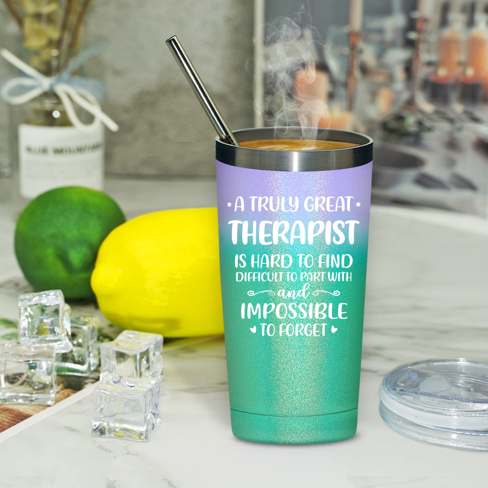 Grifarny Therapist Gifts Mental Health - Physical Therapist Gifts for Women - Christmas, Thank You Gifts for Therapist - A Great Therapist is Hard to Find - Therapist Tumbler Cup 20oz