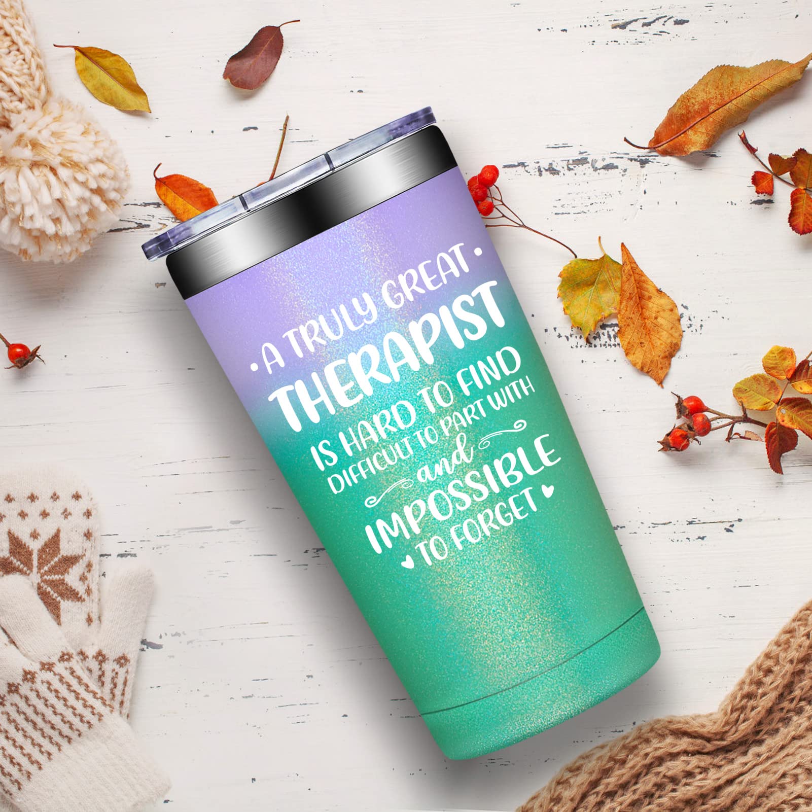 Grifarny Therapist Gifts Mental Health - Physical Therapist Gifts for Women - Christmas, Thank You Gifts for Therapist - A Great Therapist is Hard to Find - Therapist Tumbler Cup 20oz