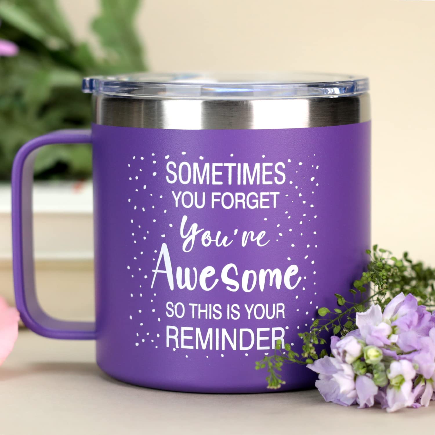 Birthday Gifts for Women Friendship - Inspirational Gifts Sometimes You Forget You are Awesome Purple Tumbler - Gifts for Friends Female Gifts for Mom Best Friend Teacher Get Well Soon Gifts for Her